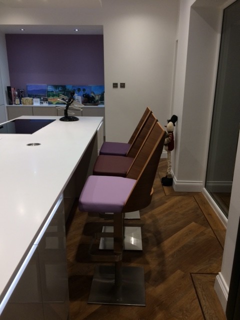 City R Bar Stools, with Base 52 - Brushed Steel Finish and Assorted colour Seats - Contemporary ...