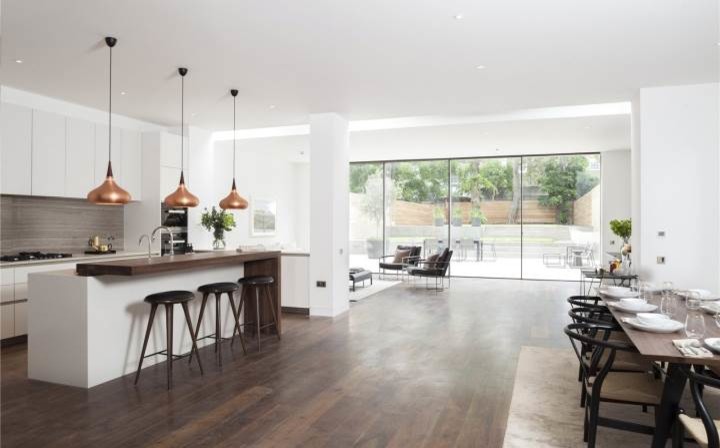 Clapham Townhouses in Caesarstone Osprey quartz and Filleto travertine ...