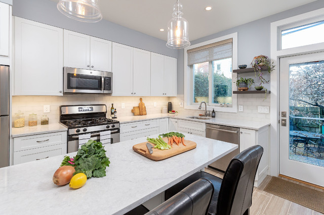 Clark Park, Philadelphia: Bright Kitchen with Shaker White Cabinets ...