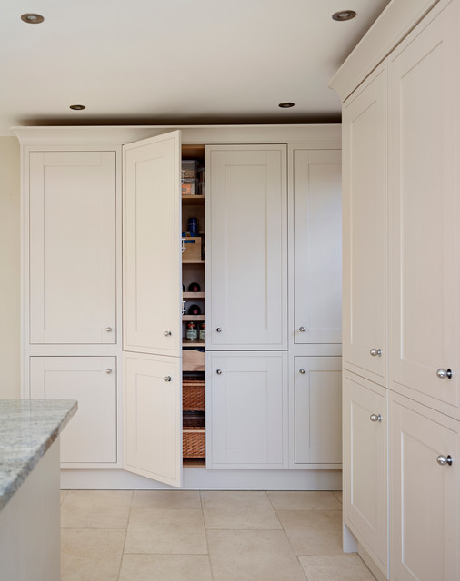 Classic cream shaker kitchen with larder - Contemporary - Kitchen ...
