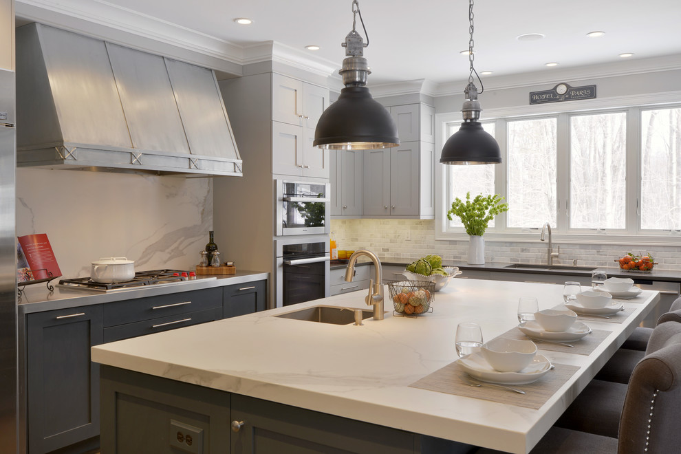 Classic Grey - Traditional - Kitchen - New York - by Bilotta Kitchen ...