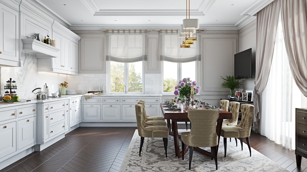 Classic House Design 3D Renderings. Kitchen /Hall Interiors ...