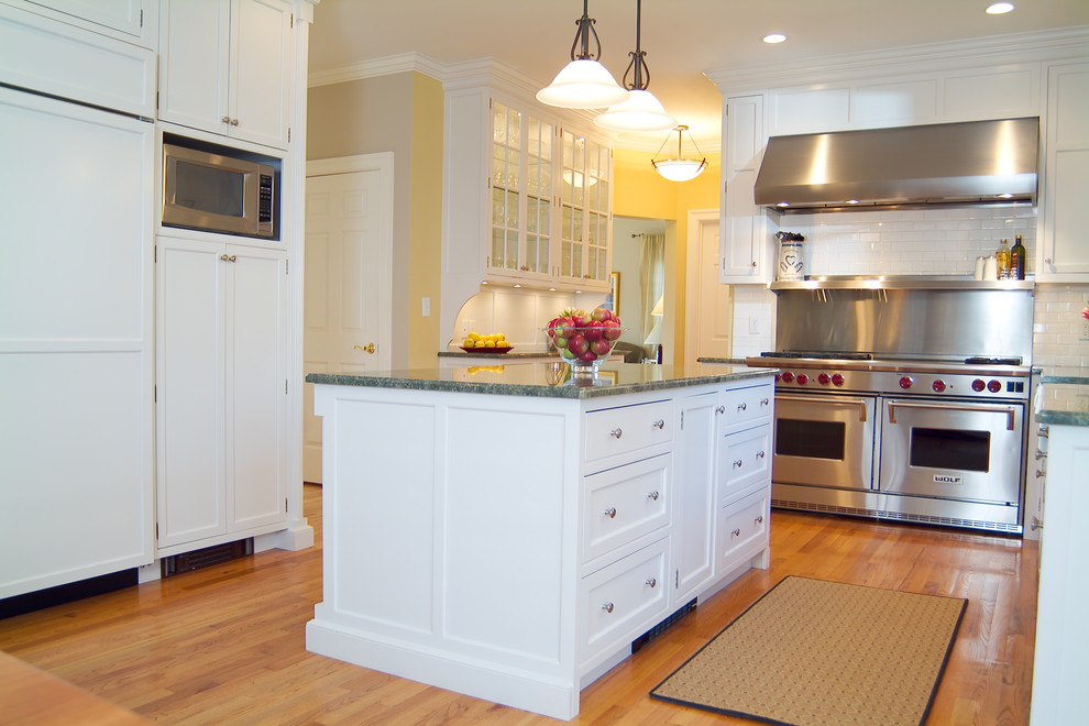 Classic Shaker Style White Kitchen - Traditional - Kitchen - Boston ...