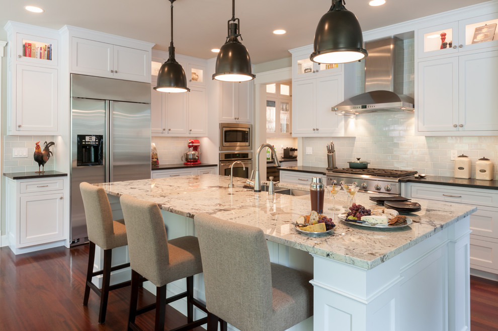 Classic White Kitchen with Industrial Flair - Traditional - Kitchen ...