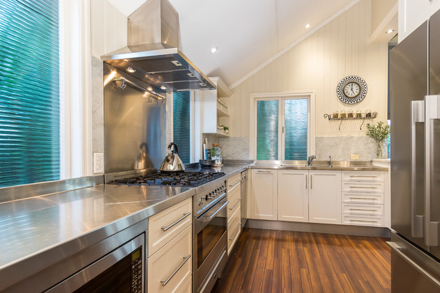 Clayfield Historic Queenslander - Traditional - Kitchen - Brisbane - by ...