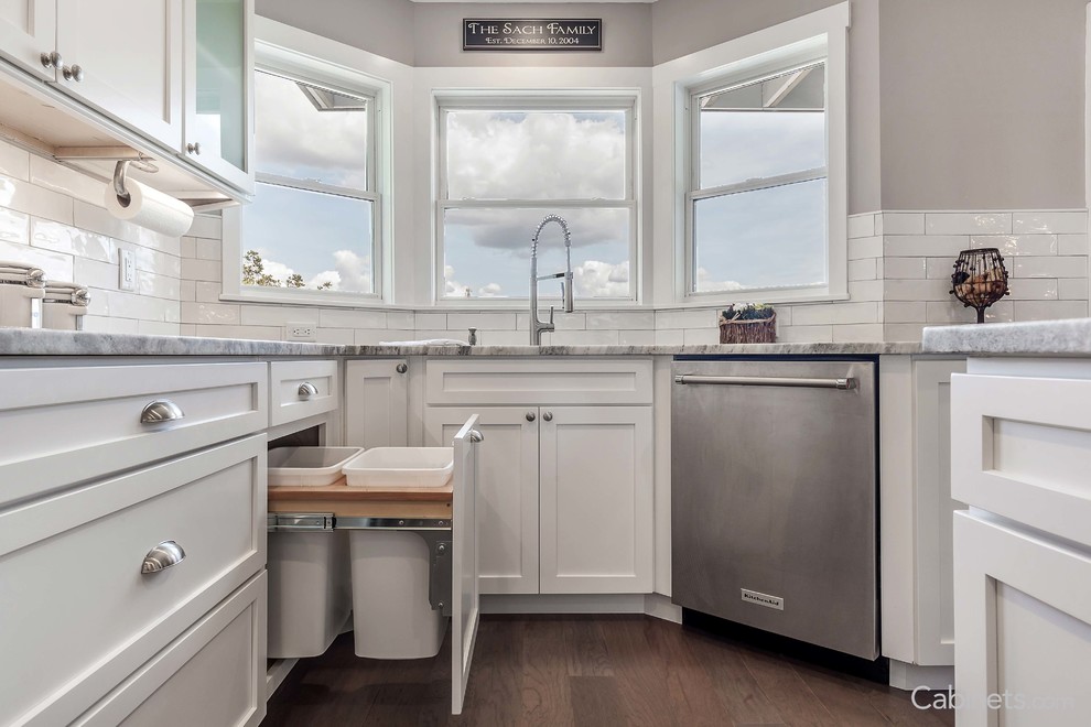 Colonial Maple Bright White Cabinets | Cabinets.com - Modern - Kitchen ...