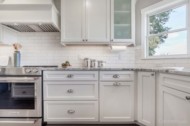 Colonial Maple Bright White Cabinets | Cabinets.com - Modern - Kitchen ...