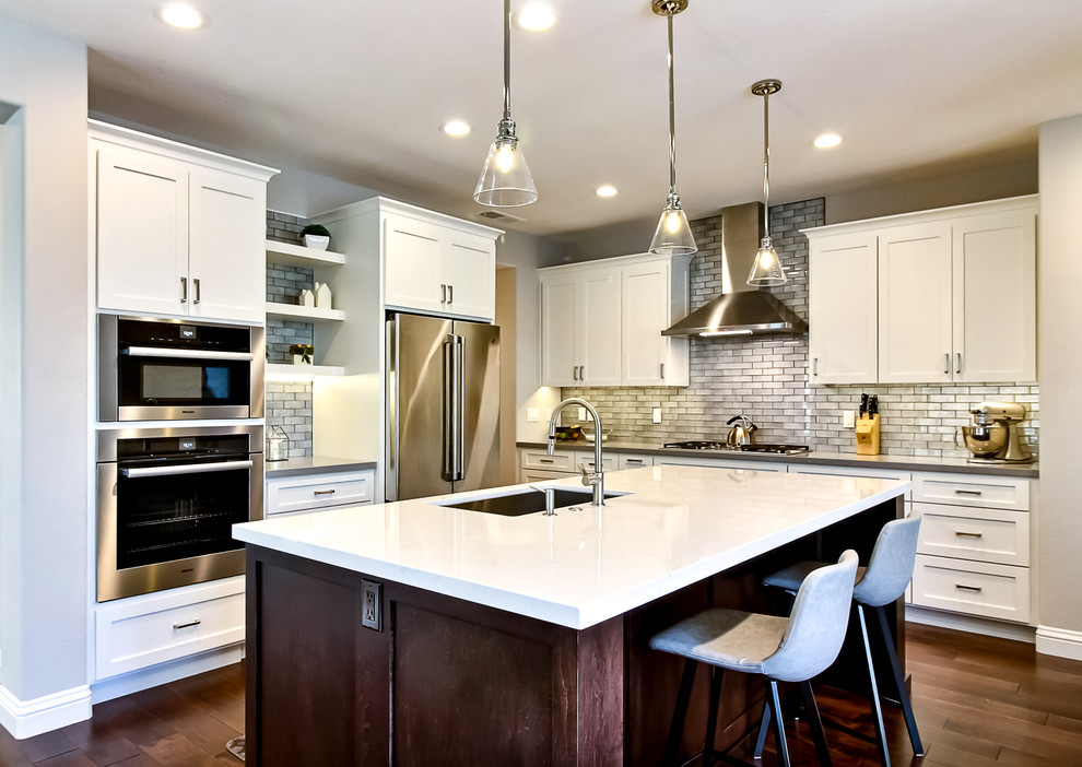 Redesigned Kitchen with New Island - Modern - Kitchen - San Francisco ...