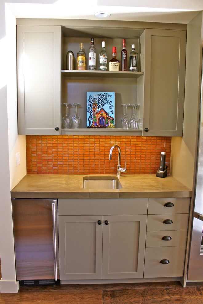 Concrete Counter - Home Bar - Traditional - Kitchen - San Francisco ...