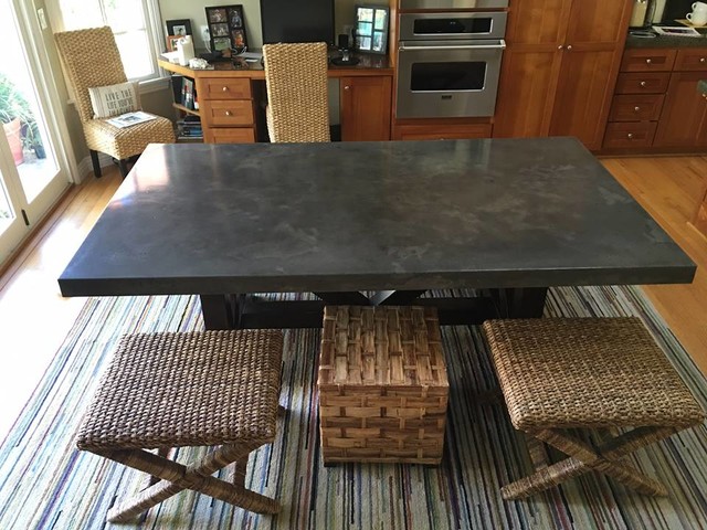 Concrete Table top with custom tint and movement - Modern - Kitchen ...