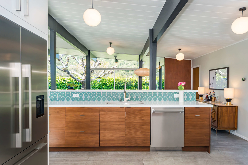 Contempo Slab Cabinets - Midcentury - Kitchen - San Francisco - by Mod ...