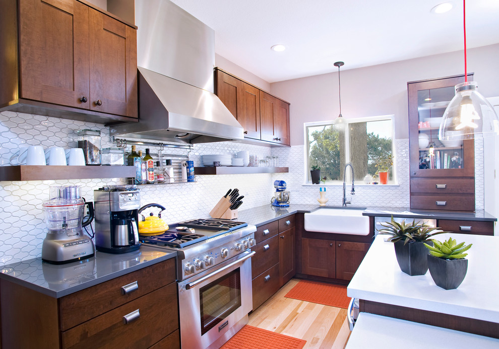 Contemporary Alder Kitchen with Shaker Style Cabinetry - Traditional ...