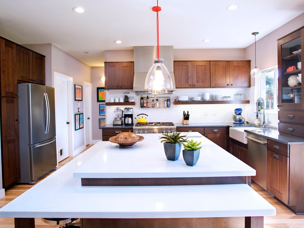 Contemporary Alder Kitchen with Shaker Style Cabinetry - Contemporary ...