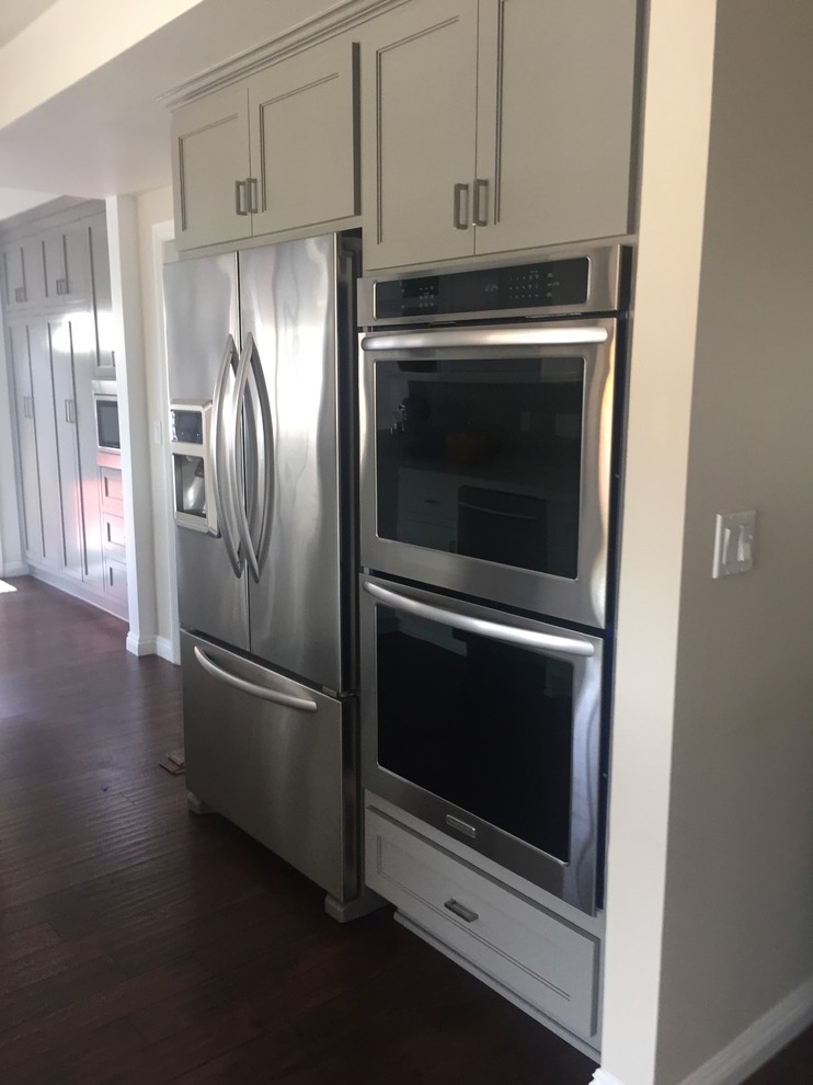 Contemporary black, white and grey kitchen - Contemporary - Kitchen ...