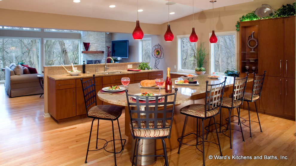 Contemporary cherry wood kitchen - Contemporary - Kitchen - Omaha - by ...