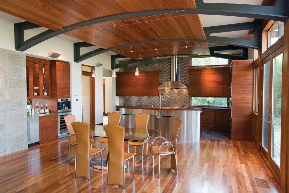 Contemporary Design with High Gloss wood grain - Modern - Kitchen ...