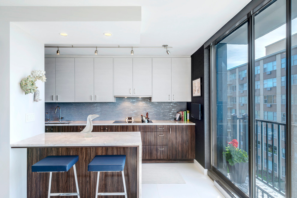 Contemporary Design with High Gloss wood grain - Contemporary - Kitchen ...