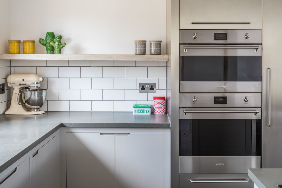 Contemporary Grey Industrial Kitchen - Contemporary - Kitchen ...