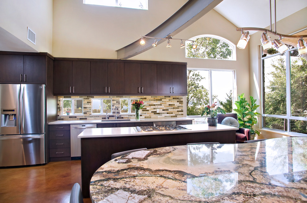 Contemporary Kitchen - Dark Maple Slab Door - Modern - Kitchen - Austin ...