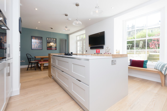 Contemporary kitchen in traditional listed townhouse - Transitional ...