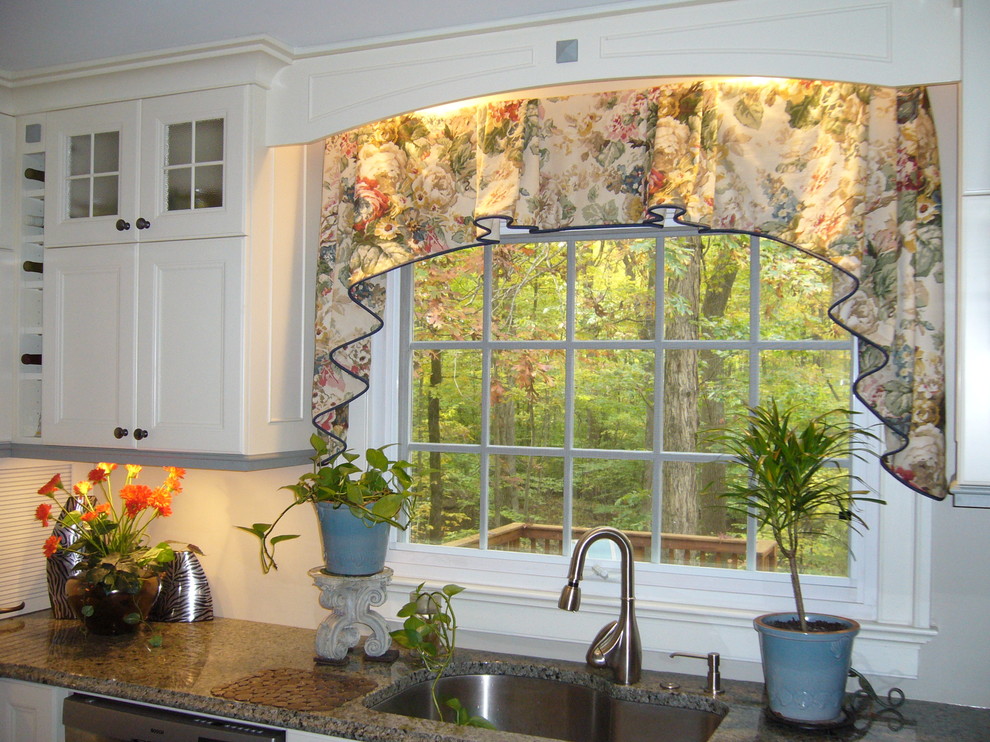 Contemporary Kitchen window, white cabinets - Mediterranean - Kitchen ...