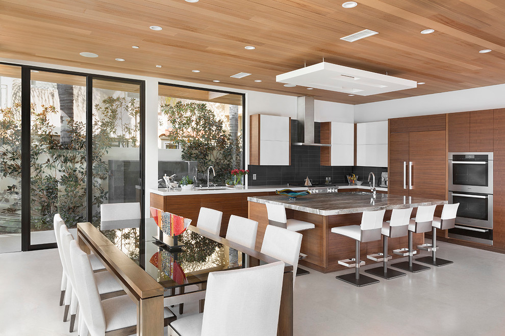 Contemporary Kitchen with Maximum Seating - Modern - Kitchen - Other ...