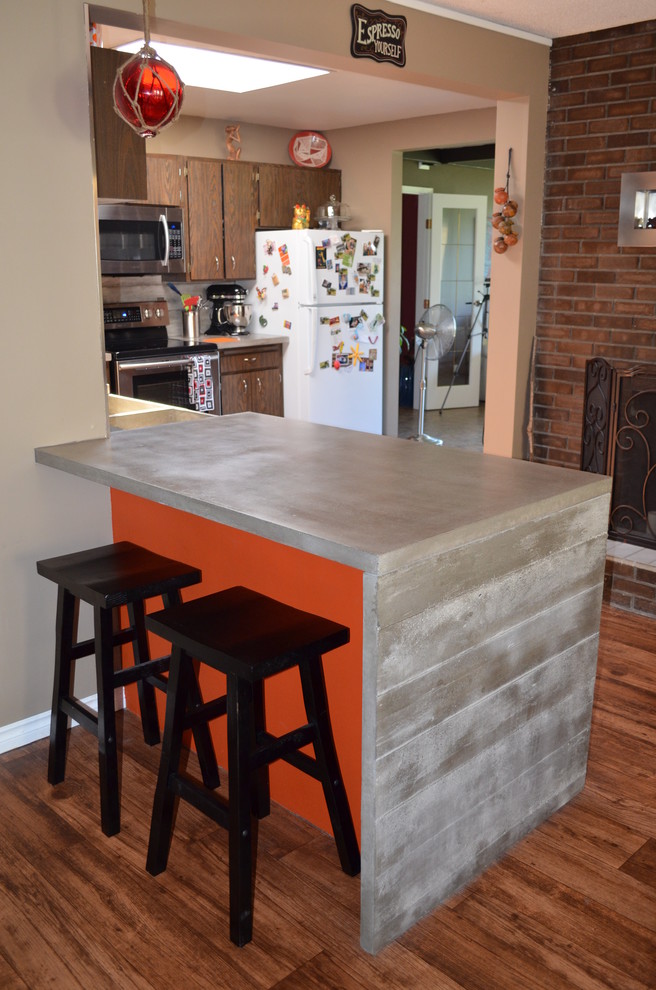 Contemporary Kitchen with modern waterfall concrete countertop by Mode ...