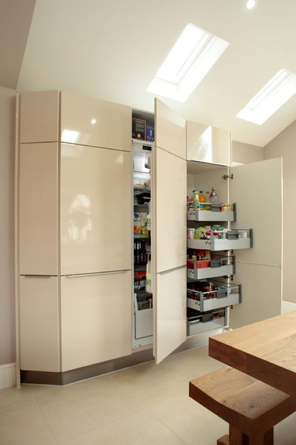 Contemporary kitchen with tall storage - Contemporary - Kitchen ...