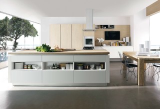 Contemporary Oak & White - Contemporary - Kitchen - San Francisco - by ...