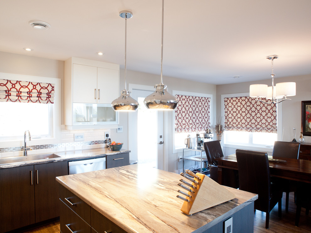 Contemporary Open Concept Lighting Design - Contemporary - Kitchen ...