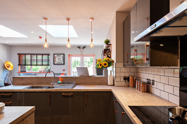 Contemporary Open Plan Kitchen Extension - Industrial - Kitchen ...