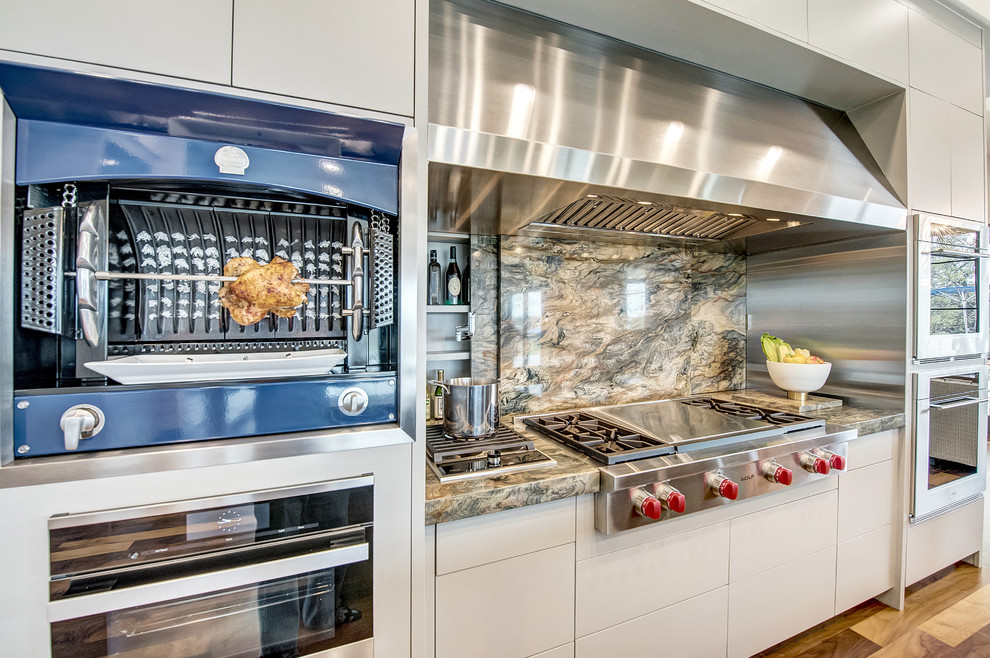 Contemporary overlooking Golf course - Contemporary - Kitchen - Orange ...