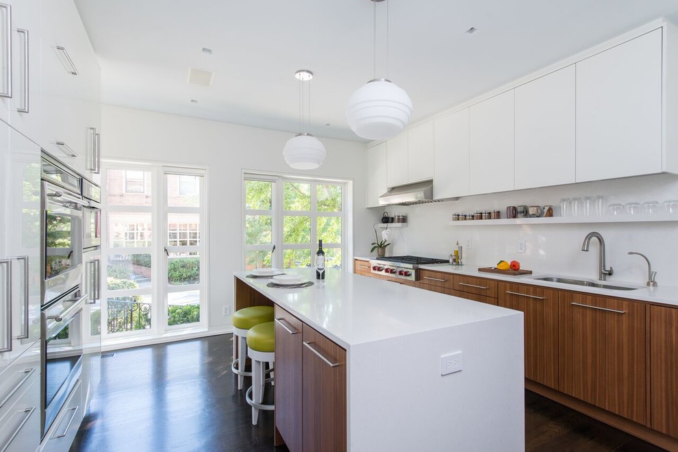 Contemporary Remodel with Waterfall Edge Island - Contemporary ...