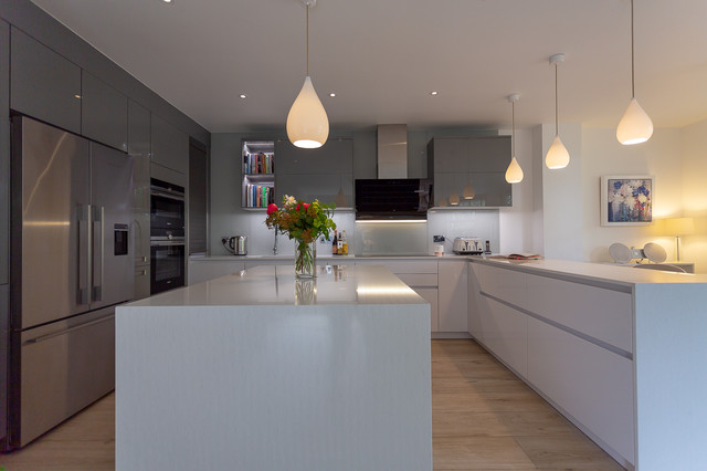 Contemporary White and Grey Kitchen - Modern - Kitchen - Surrey - by ...