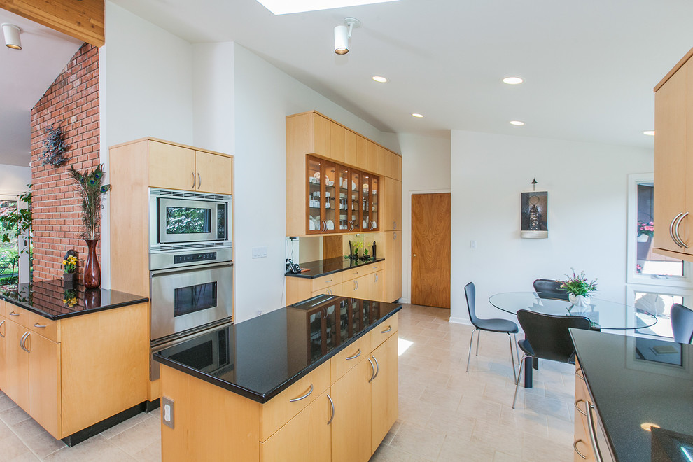 Contemporary Wood Kitchen, rift cut maple and walnut - Contemporary ...