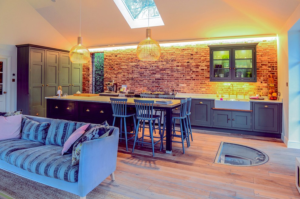 Country House with Modern Extension Lighting Design - Modern - Kitchen ...