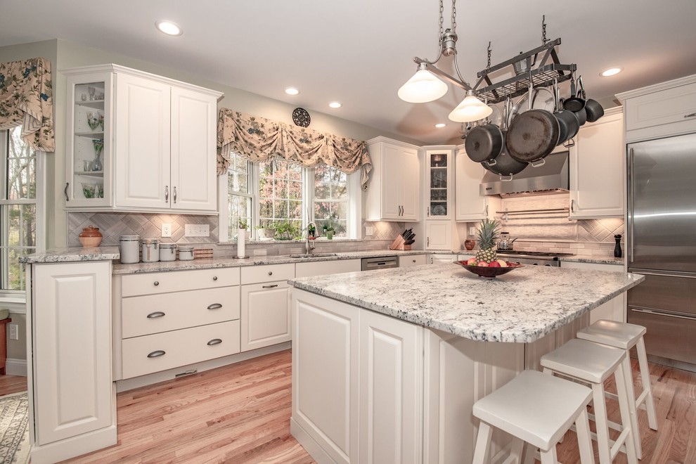 Country White Kitchen in Bethel - Shabby-chic Style - Kitchen - New ...