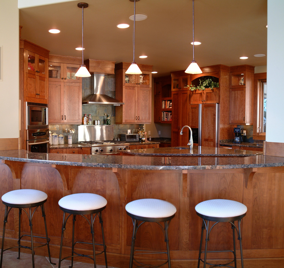 Craftsman Style Kitchen with Cherry Cabinets - Traditional - Kitchen ...
