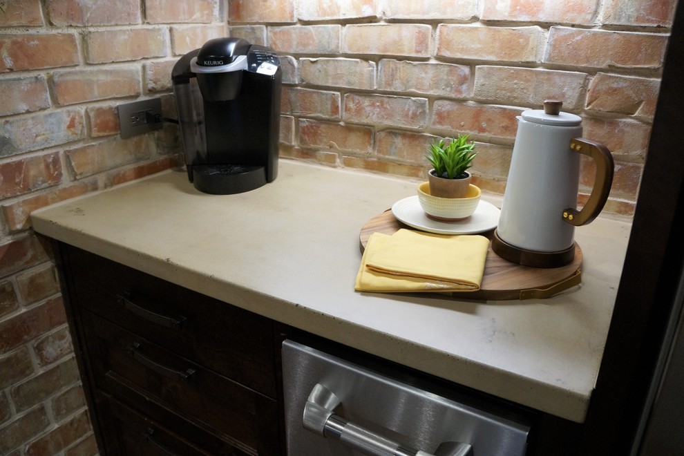 Cream Concrete Countertops in Traditional Kitchen - Kitchen - Dallas ...