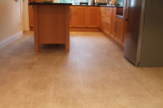 Cream Travertin Luxury Vinyl Tile - Contemporain - Cuisine - Cork - par ...