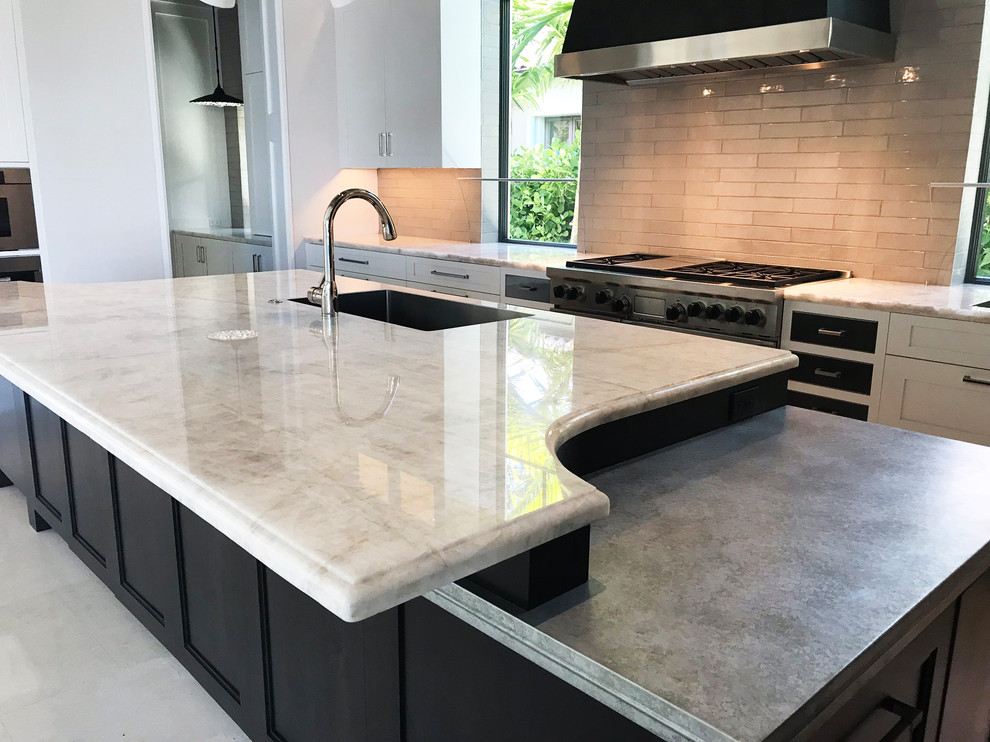 Cristallo Quartzite Kitchen - Contemporary - Kitchen - Miami - by ...