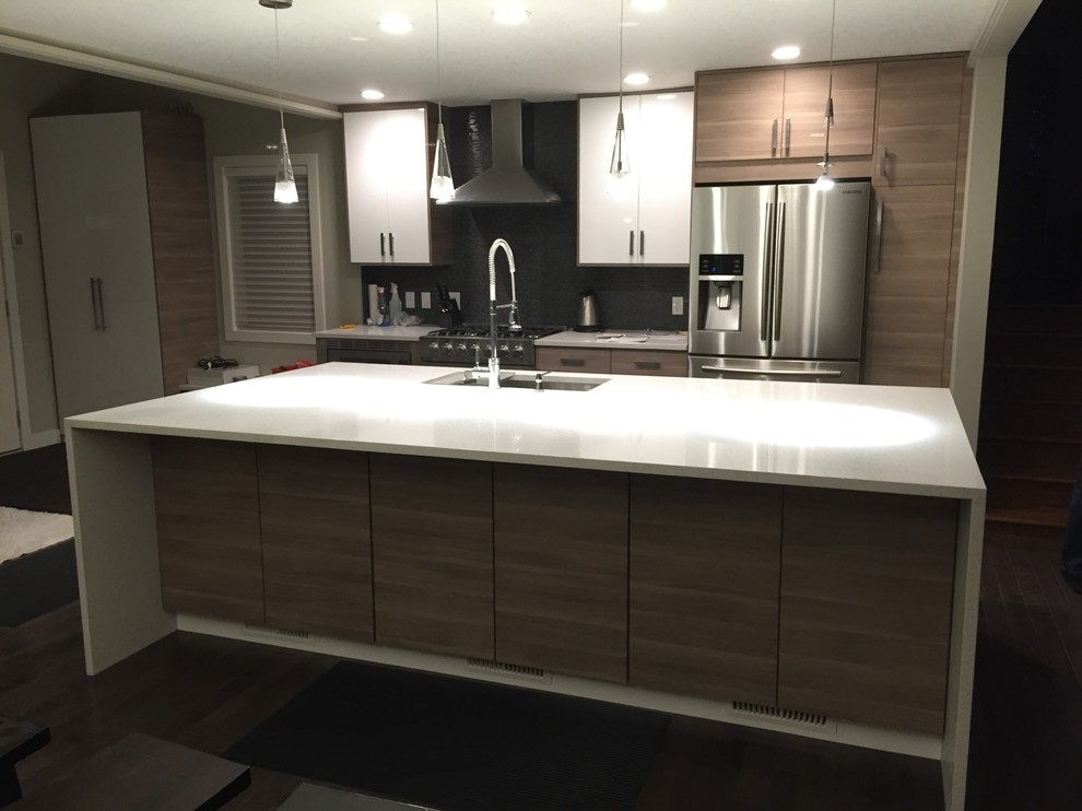 Crystal Ice Quartz Counter from Vicostone with Waterfall Ends for the ...