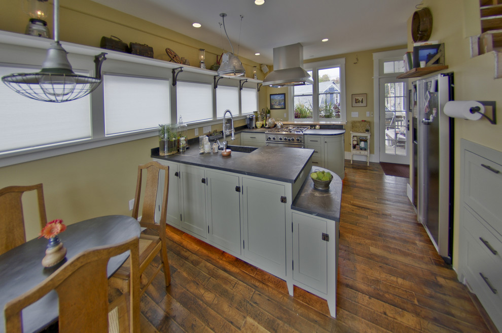 curved kitchen peninsula - Contemporary - Kitchen - Boston - by Dennen ...