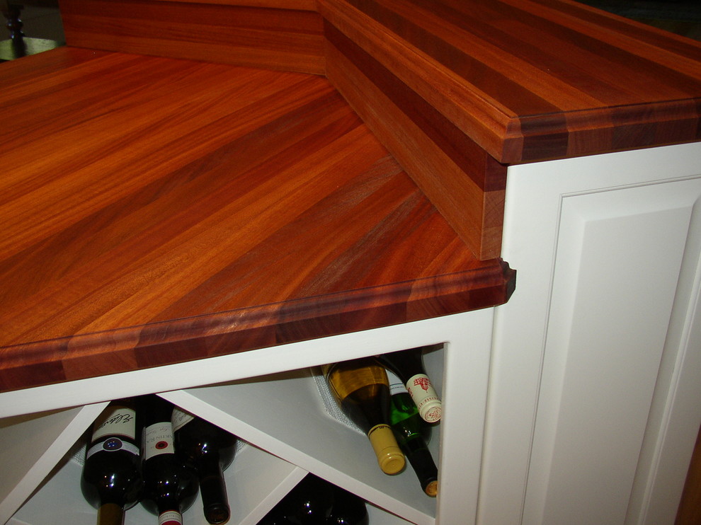 Custom African mahogany wood countertop - Traditional - Kitchen - Other ...