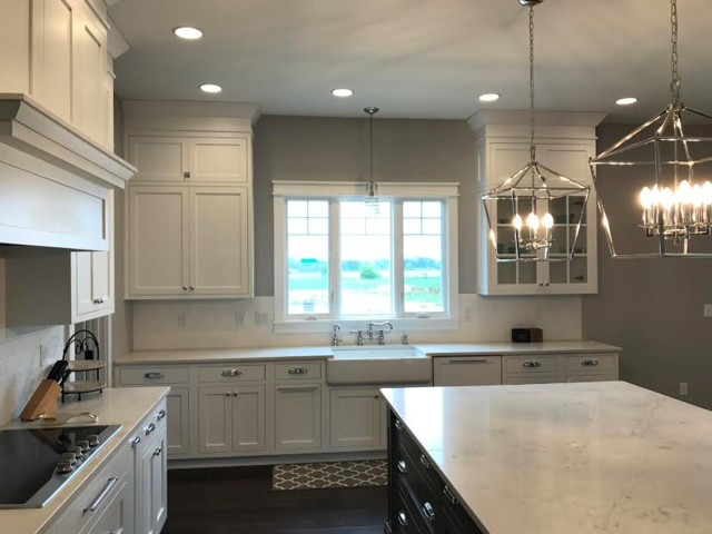 Custom Amish and Waypoint Cabinetry- Extra White and Custom Gray Color ...