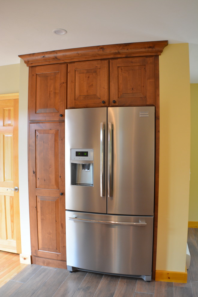 Custom Built Pantry Houses the Refridgerator - Transitional - Kitchen ...