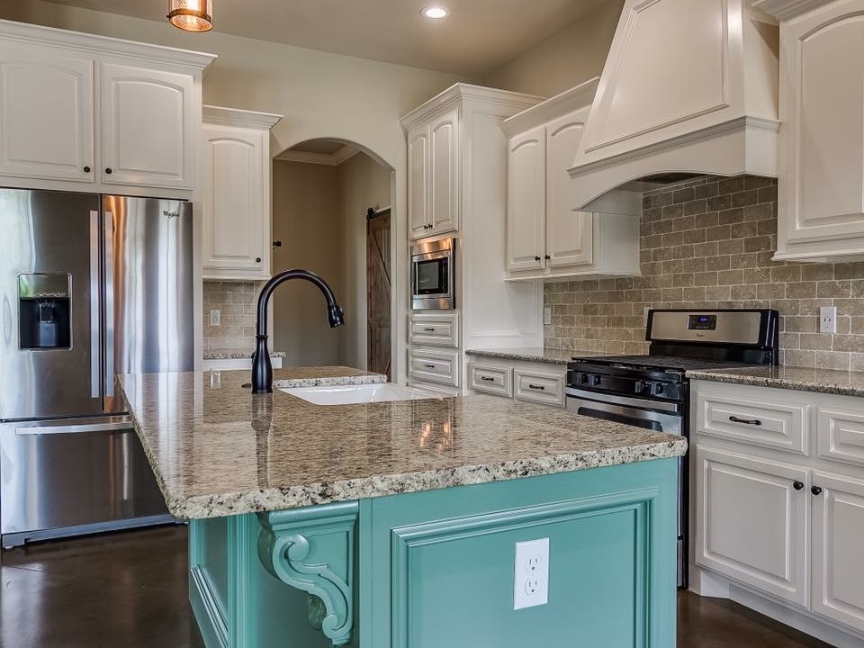 Custom built rustic home with modern finishes - Transitional - Kitchen ...