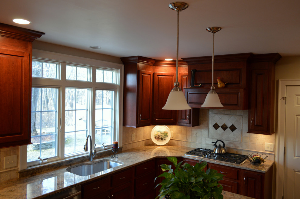 Custom Cherry Kitchen and Wine cooler station. - Traditional - Kitchen - Boston - by Phillip F ...