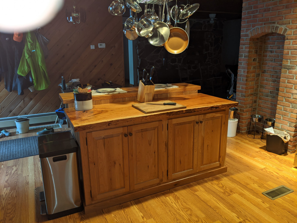 Custom Cherry Live Edge Kitchen Island - Rustic - Kitchen - Other - by ...