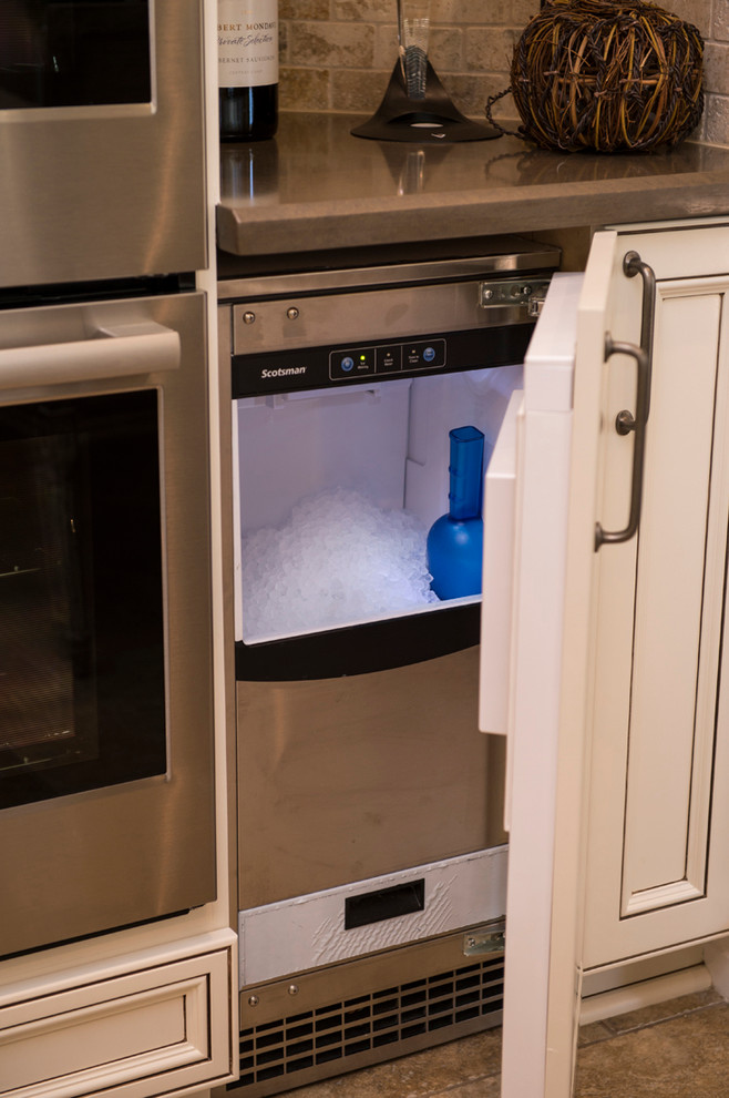 Custom Cooler Ice Machine Hidden Behind Cabinet Doors - Transitional ...